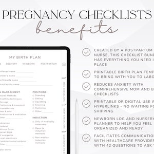 Pregnancy Checklist Bundle for New Mothers, Printable Mom and Baby ...