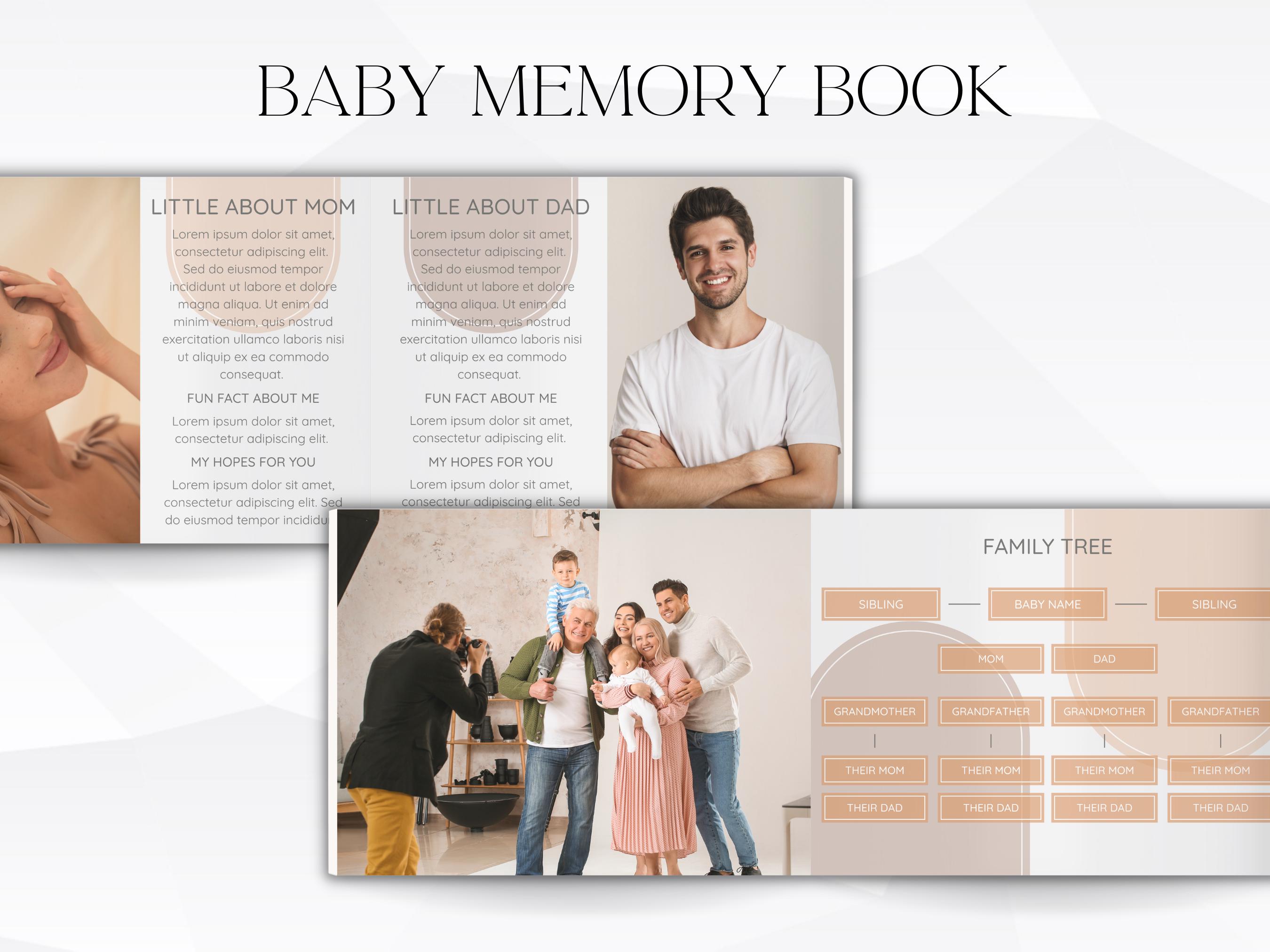 Digital Baby Keepsake Book Template, Printable First Year Baby ...