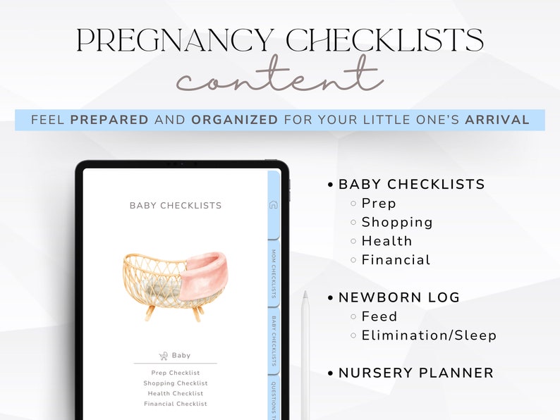 Pregnancy Checklist Bundle for New Mothers, Printable Mom and Baby ...