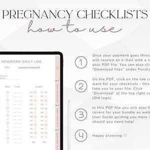 Pregnancy Checklist Bundle for New Mothers, Printable Mom and Baby ...