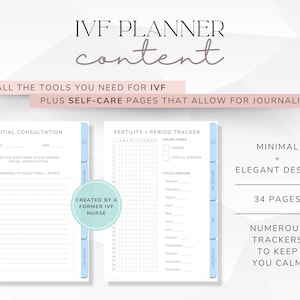 Digital IVF Planner for Fertility Treatment, Hyperlinked IVF Journal ...