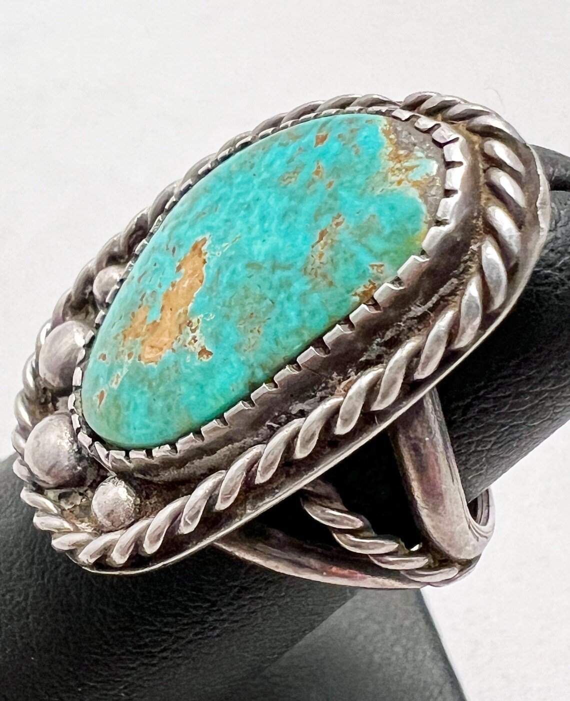 Vintage 1930's Navajo Ring With Sterling, Turquoise Size 6.5 - Etsy
