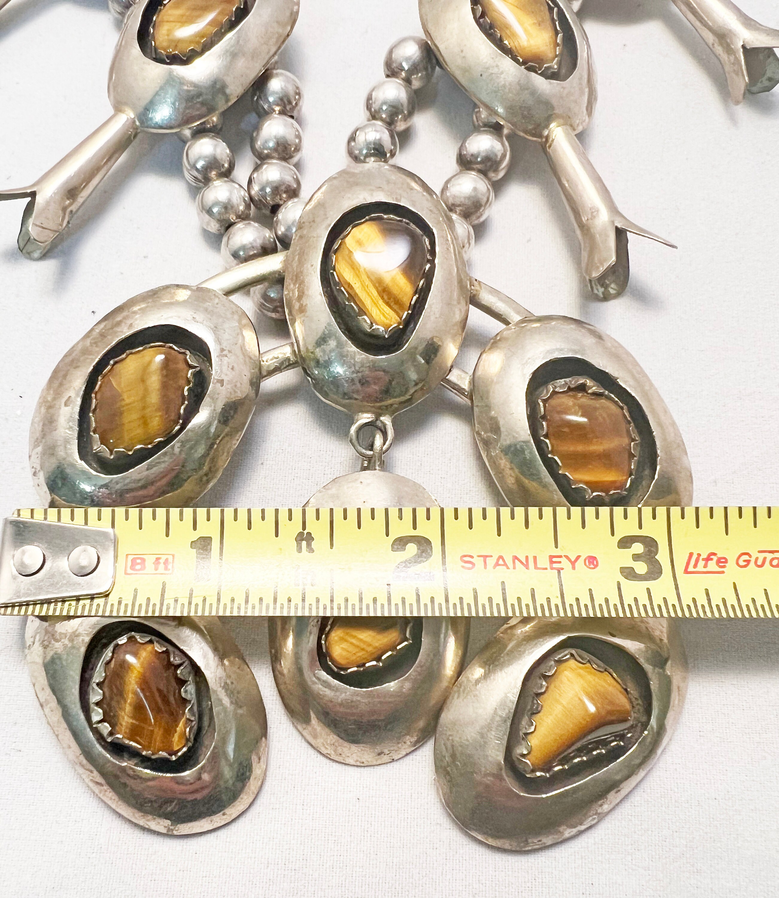 Navajo Squash Blossom With Shadowbox Tiger's Eye 24" - Etsy
