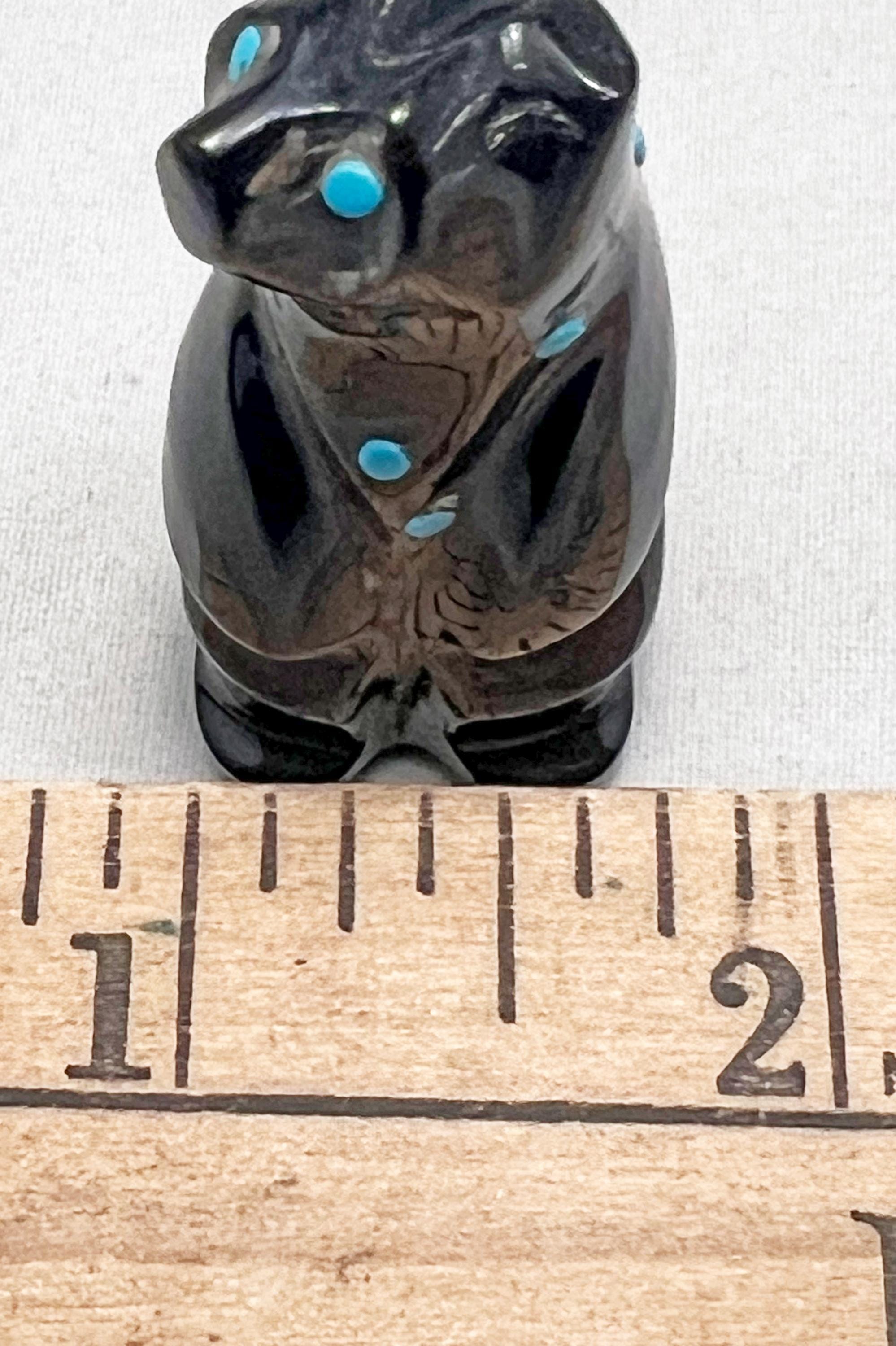 Zuni Black Jet Bear by Colvin Peina - Etsy