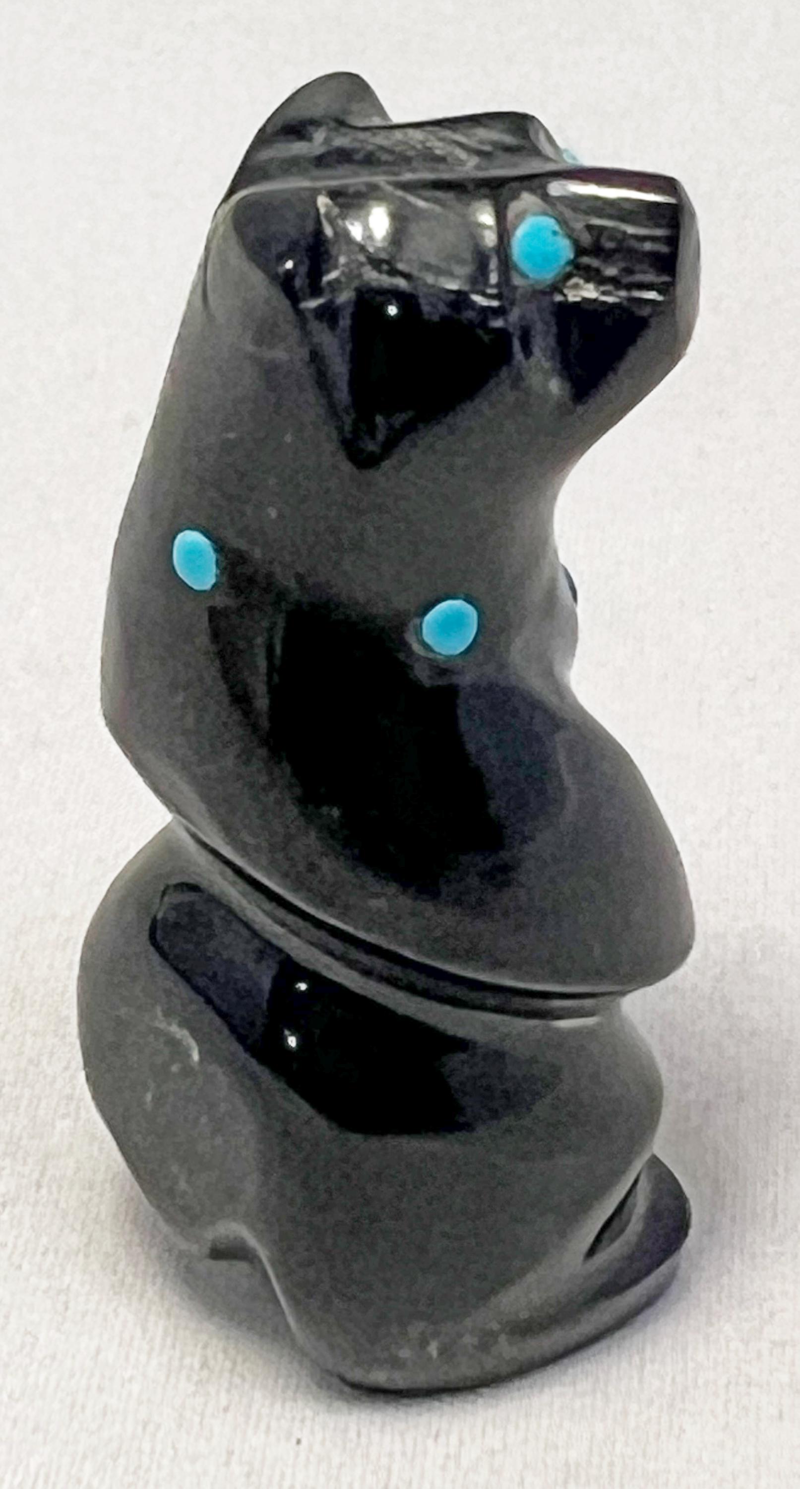 Zuni Black Jet Bear by Colvin Peina - Etsy