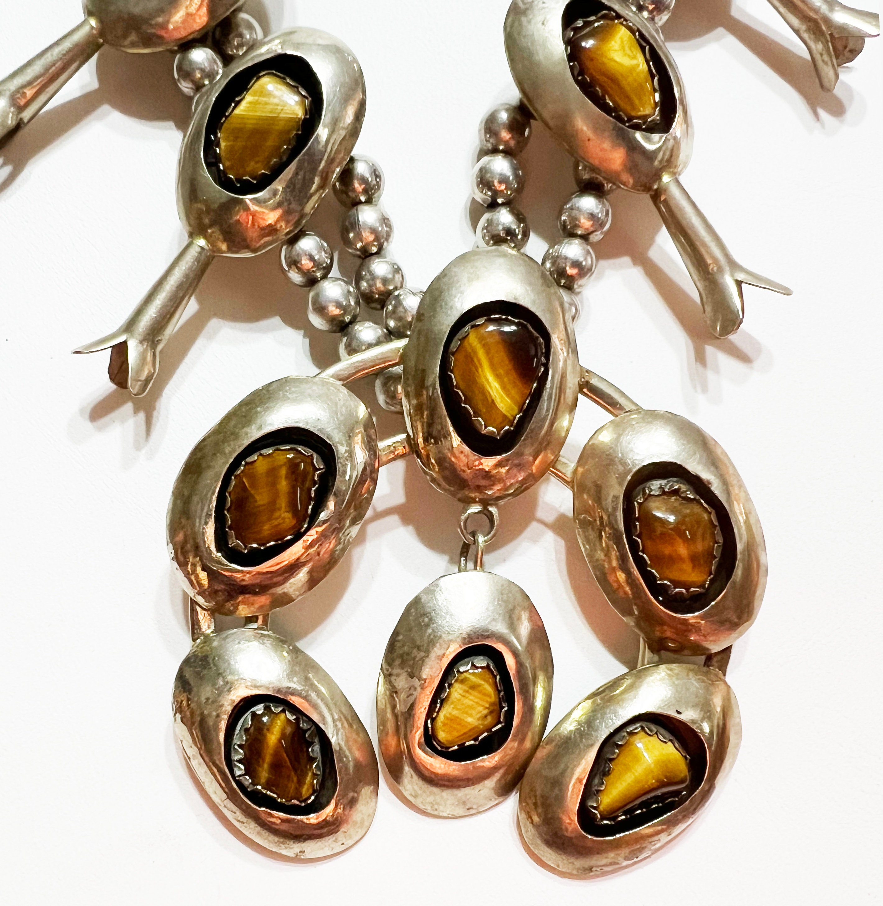 Navajo Squash Blossom With Shadowbox Tiger's Eye 24" - Etsy