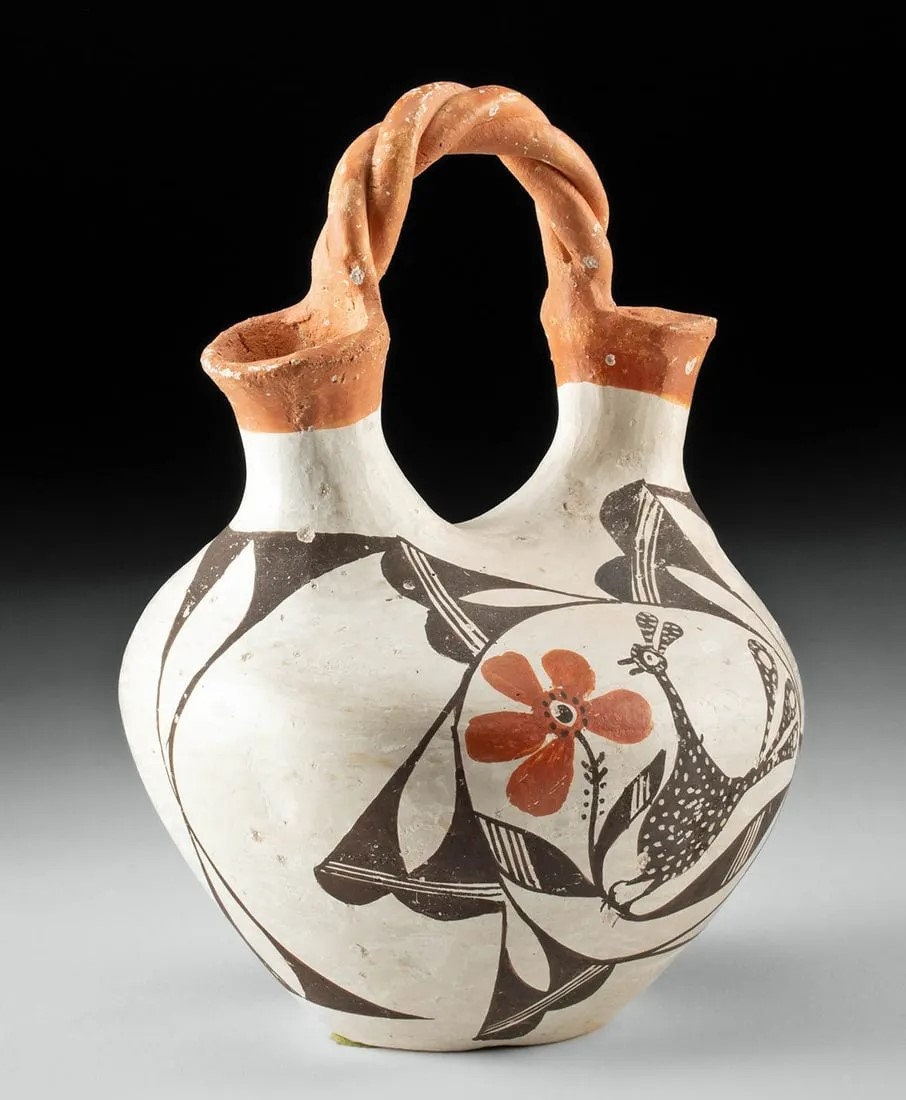 Beautiful Native American Acoma Wedding Vase With Birds - Etsy