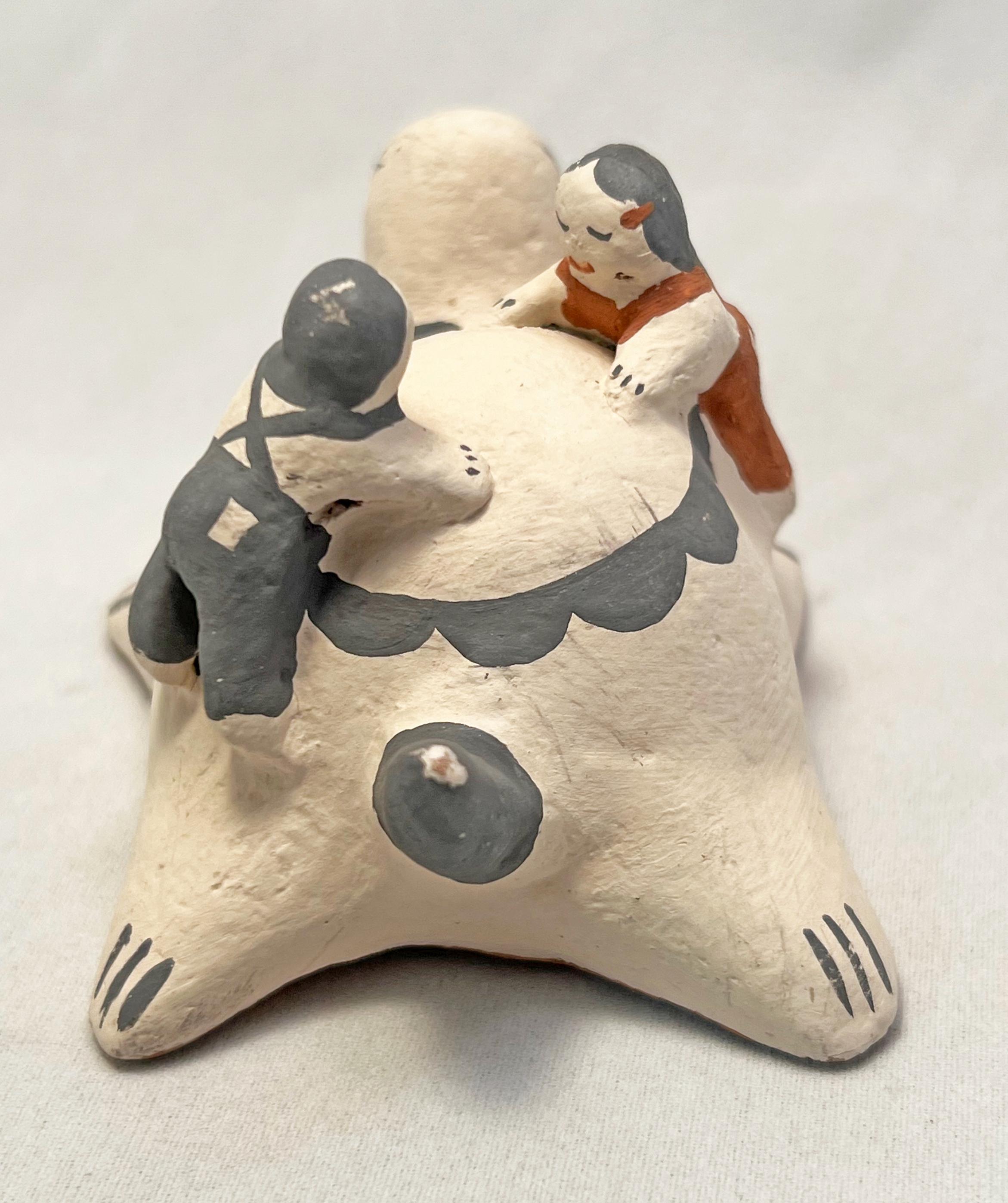 Marie Suina Pottery Storyteller Turtle With 2 Children Cochiti Pueblo ...