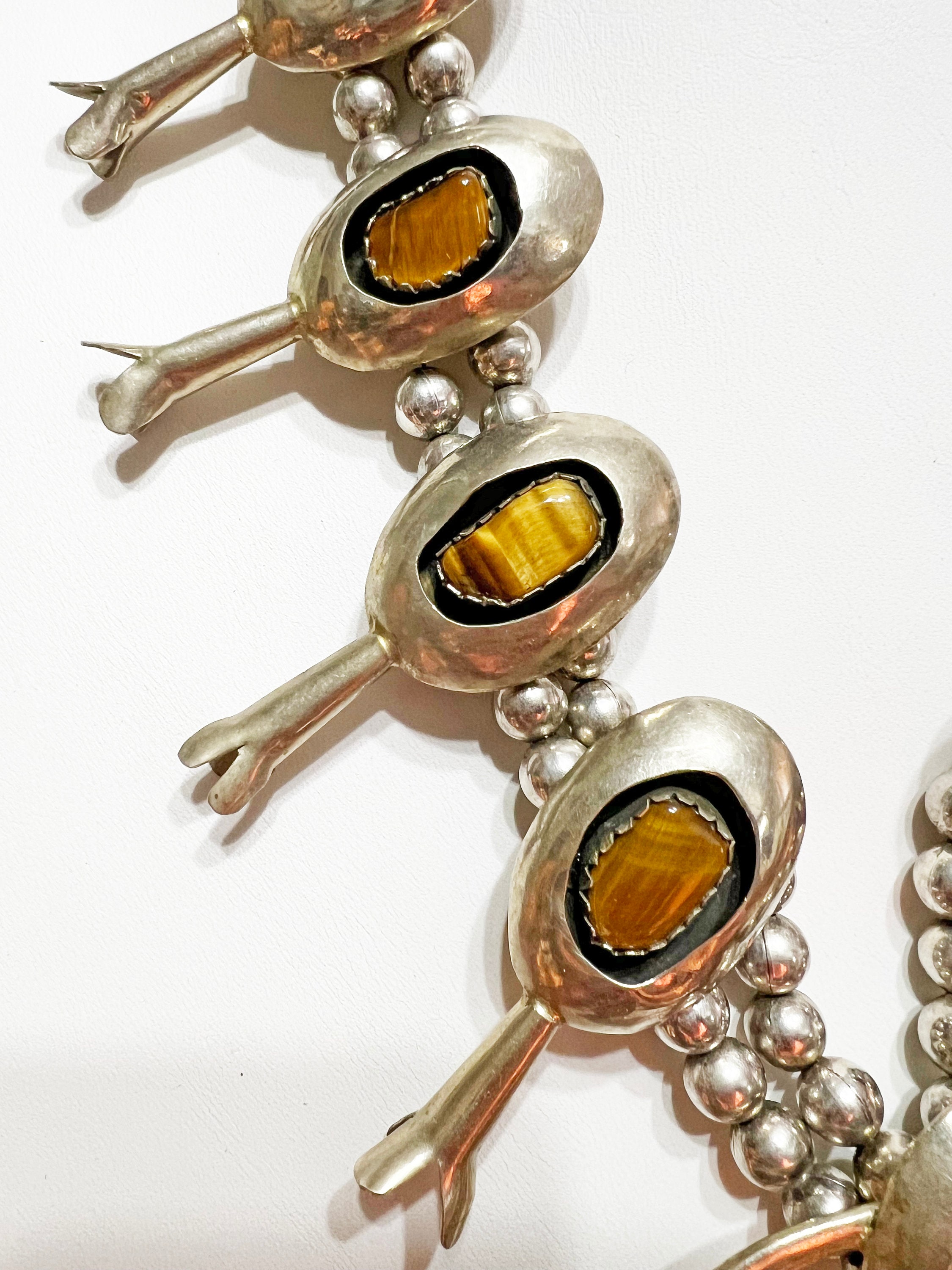 Navajo Squash Blossom With Shadowbox Tiger's Eye 24" - Etsy