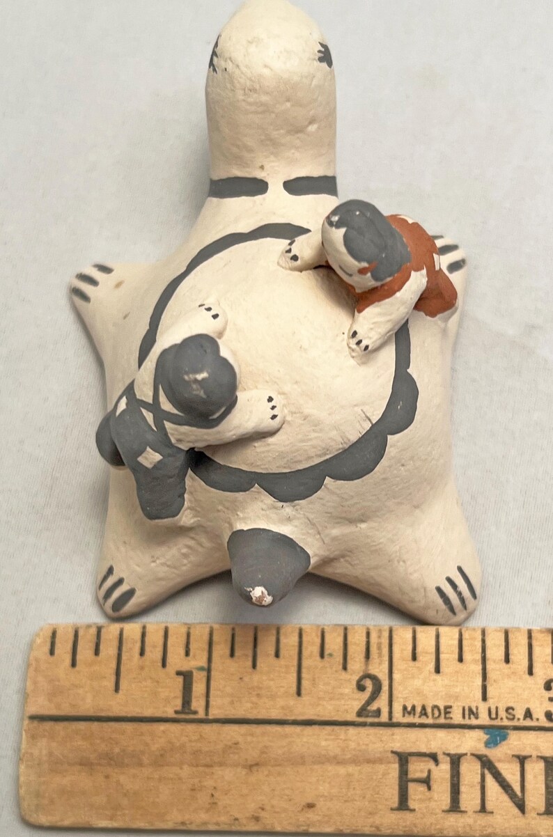 Marie Suina Pottery Storyteller Turtle With 2 Children Cochiti Pueblo ...