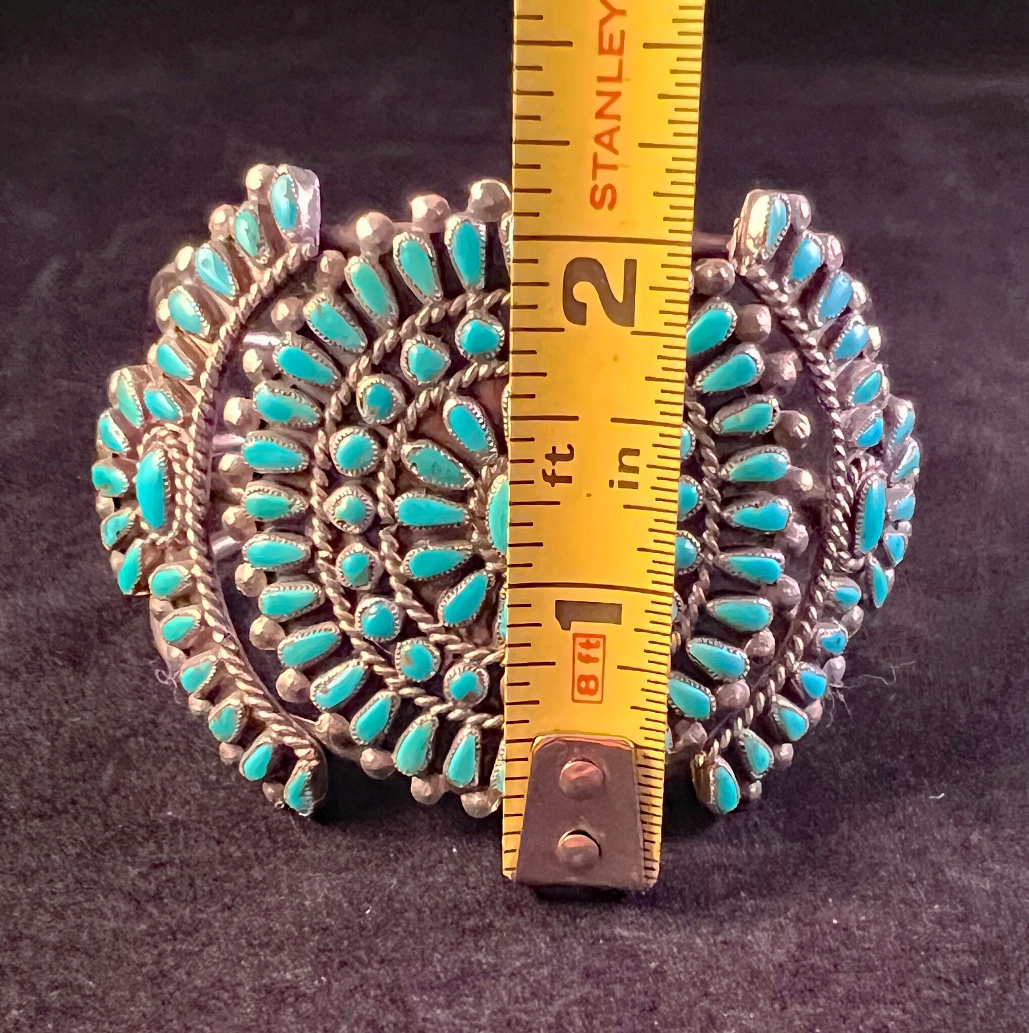 Beautiful Petite Point Turquoise Cuff Zuni Sterling Bracelet Size 6.25 ...