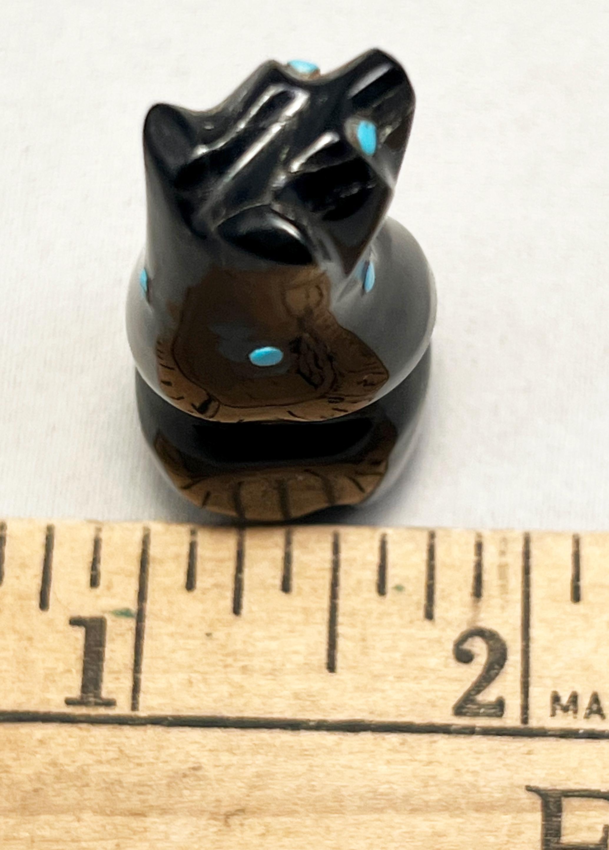 Zuni Black Jet Bear by Colvin Peina - Etsy