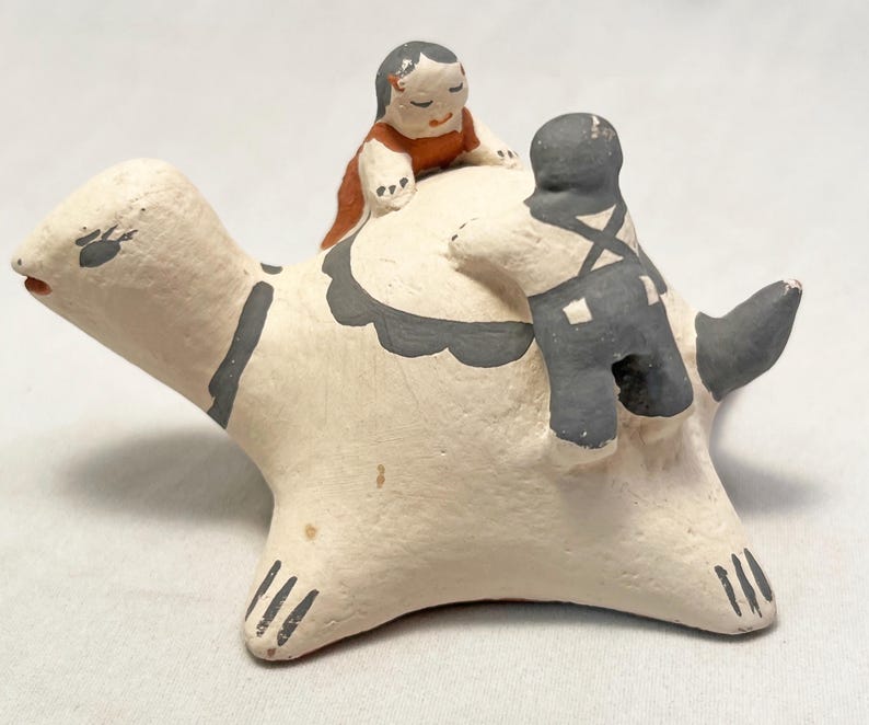 Marie Suina Pottery Storyteller Turtle With 2 Children Cochiti Pueblo ...