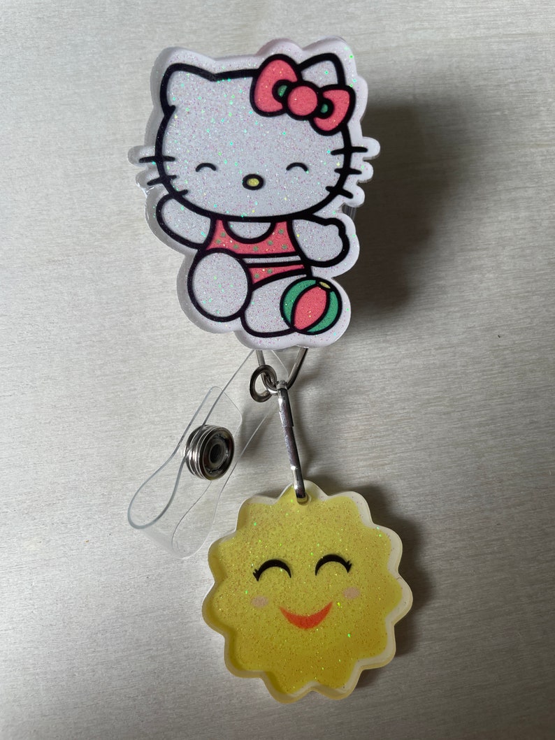 Hello Kitty Sunshine Badge Reel - Etsy