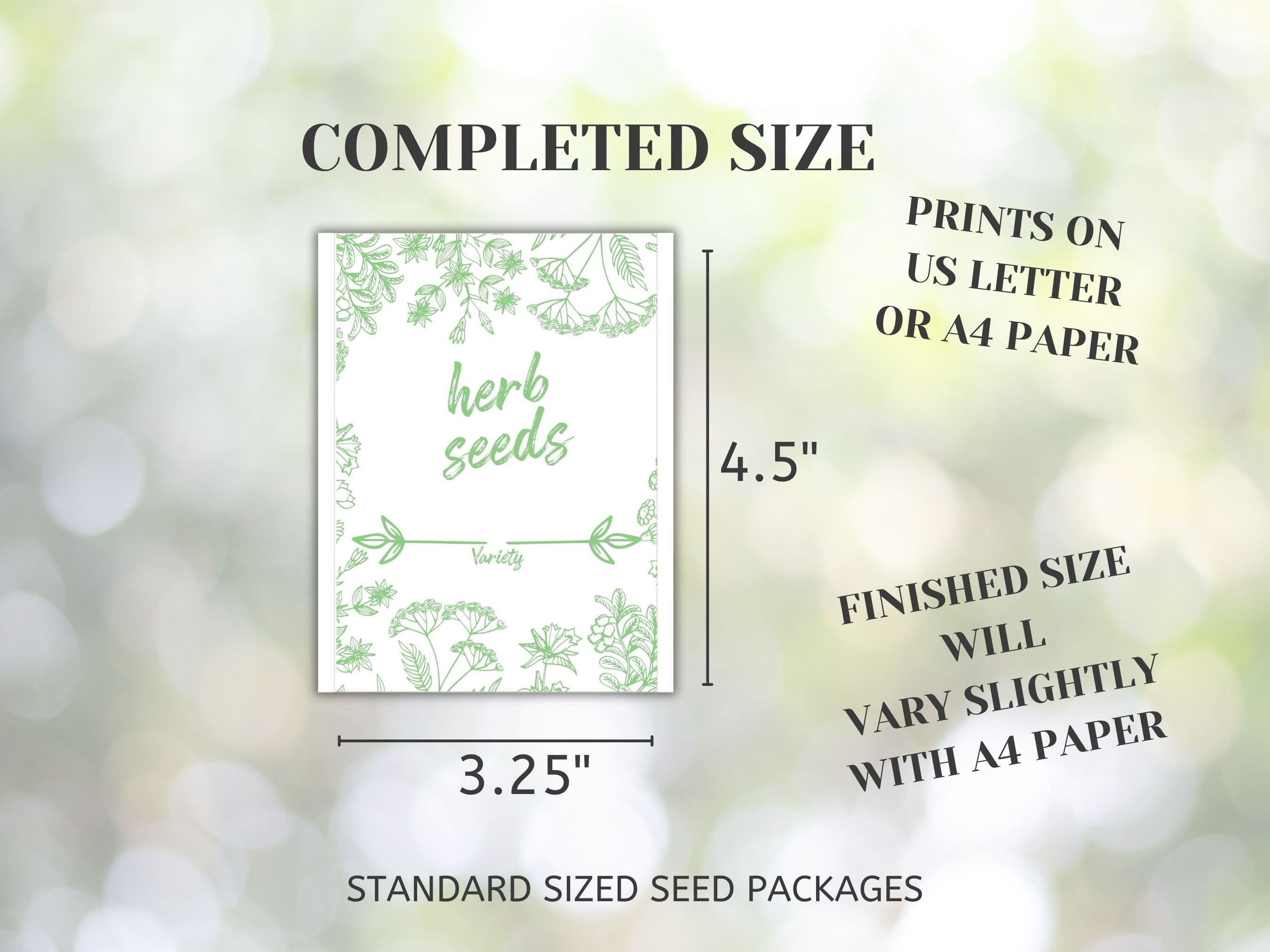 Printable Herb Seed Envelopes DIY Seed Packets Seed Storage - Etsy