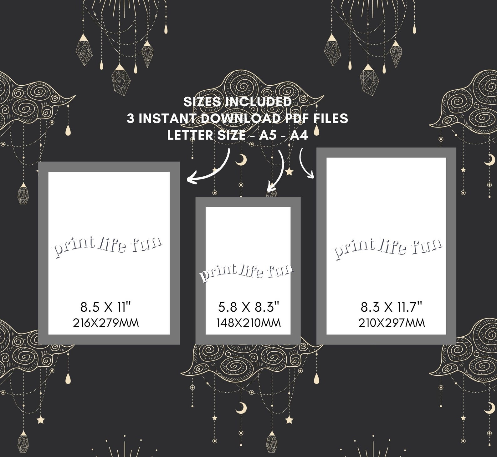 Moon Phase Cheat Sheets for Lunar Cycle - Printable Instant Download ...