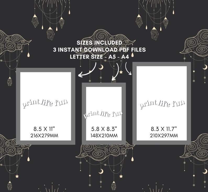 Moon Phase Cheat Sheets for Lunar Cycle - Printable Instant Download ...