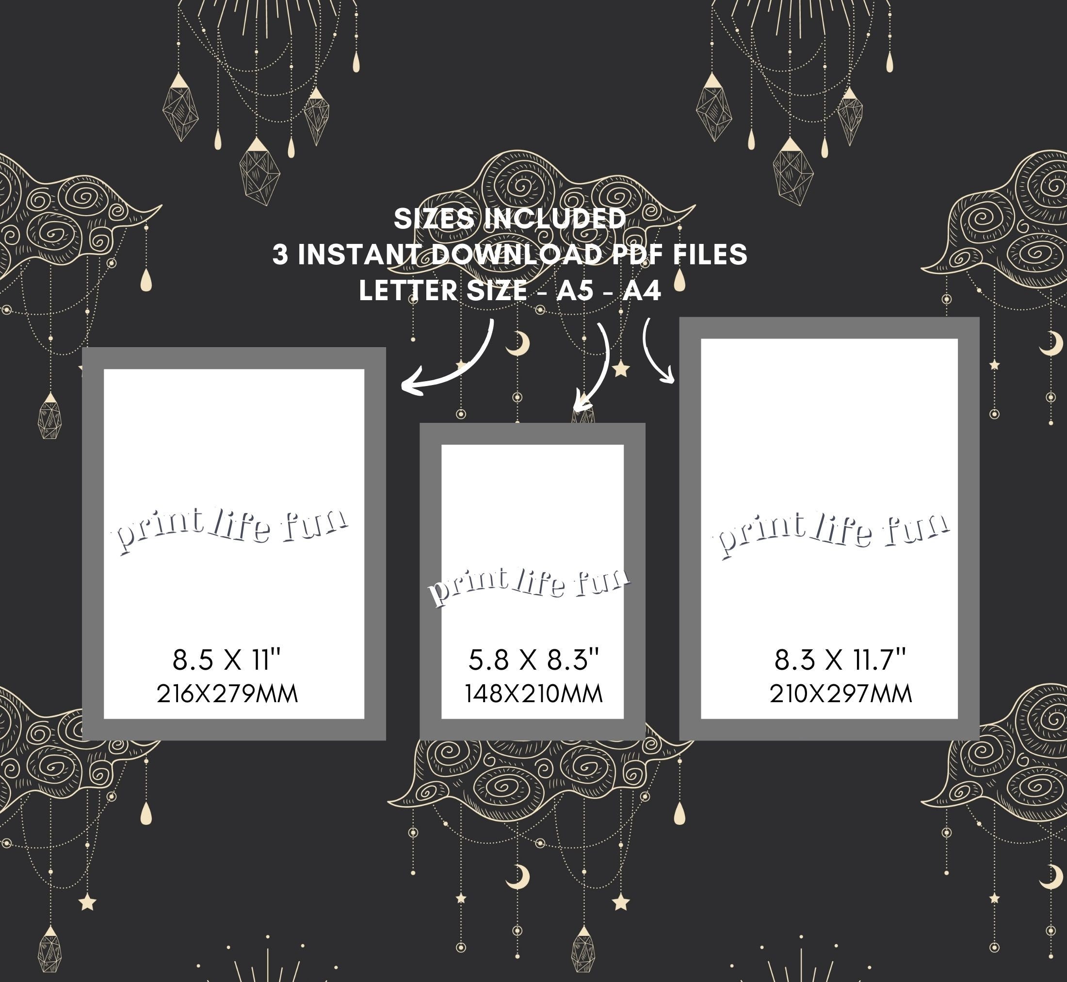 Moon Phase Cheat Sheets for Lunar Cycle - Printable Instant Download ...