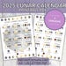 2025 Mondkalender Printable Mondphasen Referenz, 2025 Mondzyklus ...