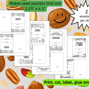 Printable Seed Envelopes DIY Seed Packets Seed Storage Seed - Etsy