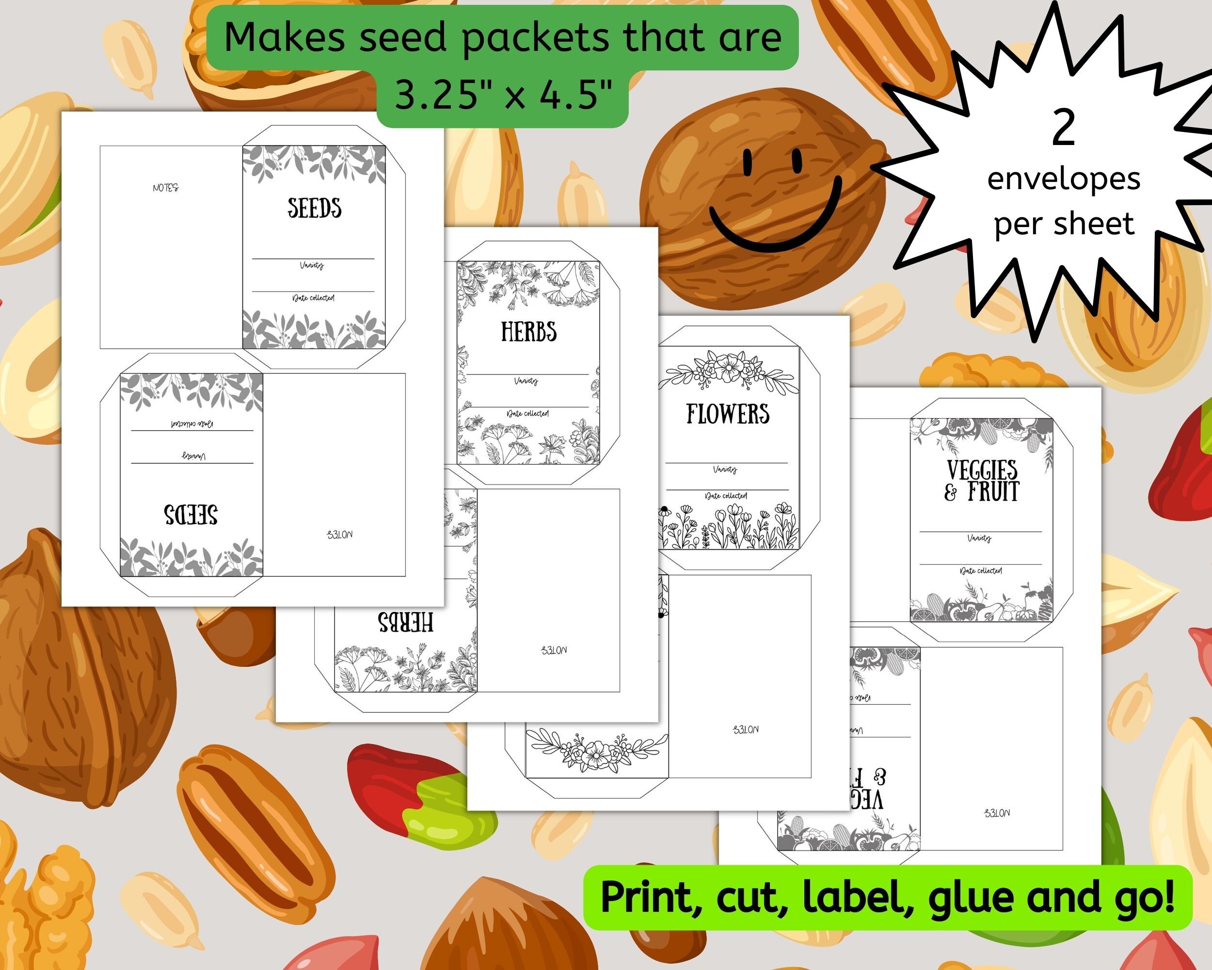 Printable Seed Envelopes DIY Seed Packets Seed Storage Seed - Etsy