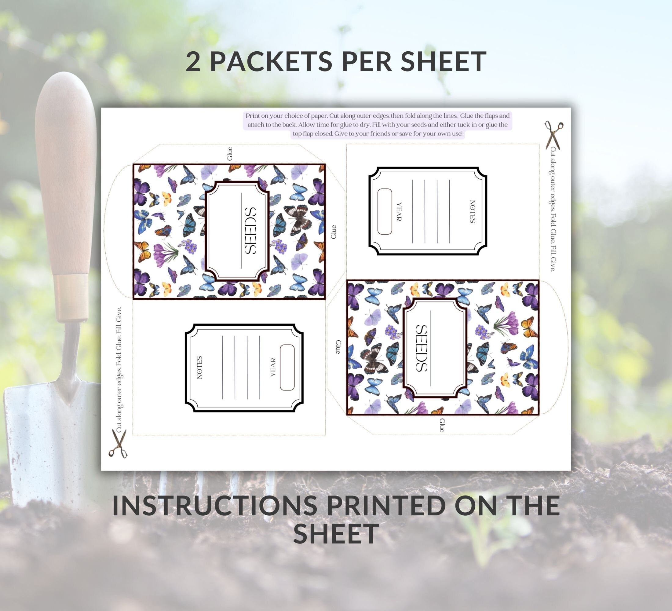Printable Seed Packet PDF Instant Download in A4 and Letter Size - Seed ...
