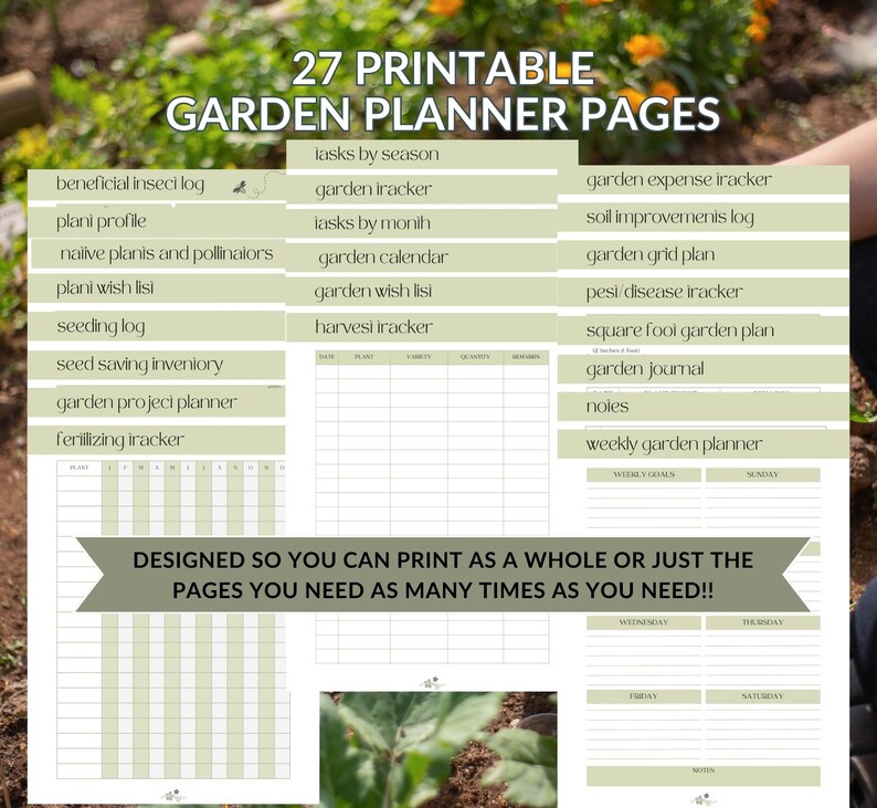 Printable Garden Planner 24 Pages Simple Efficient Garden Planner ...