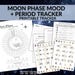 Moon Phase Period Tracker Printable: Circular Mood Chart (PDF Download ...