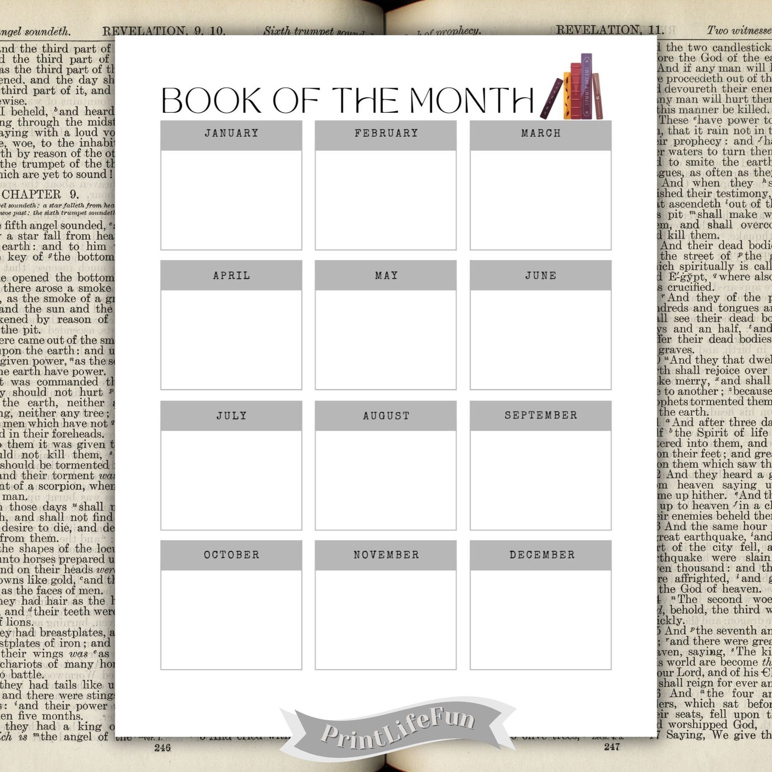 Bookshelf Reading Log With Reading Tracker Printable PDF Download Book ...