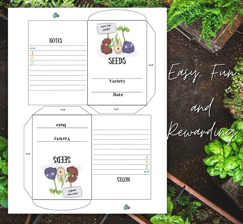 Printable Seed Envelopes: DIY Seed Packets for Flowers, Herbs, Veggies ...