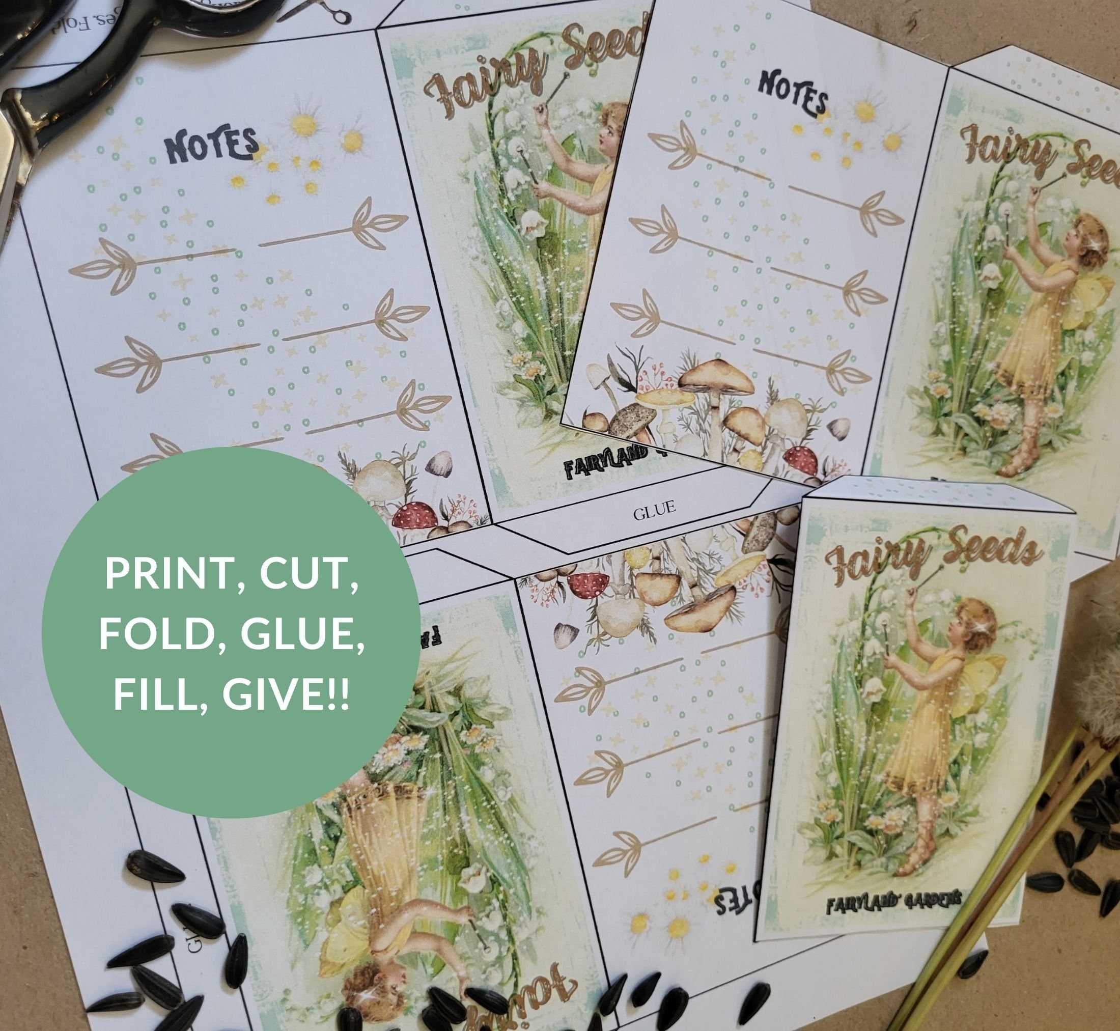 Fairy Seed Packet Printable PDF Instant Download, DIY Seed Saving ...