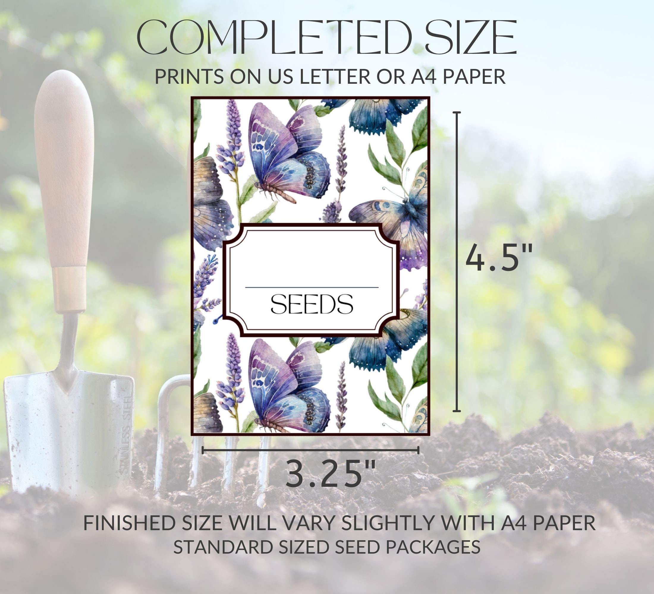 Printable Seed Packet PDF Instant Download in A4 and Letter Size Seed ...