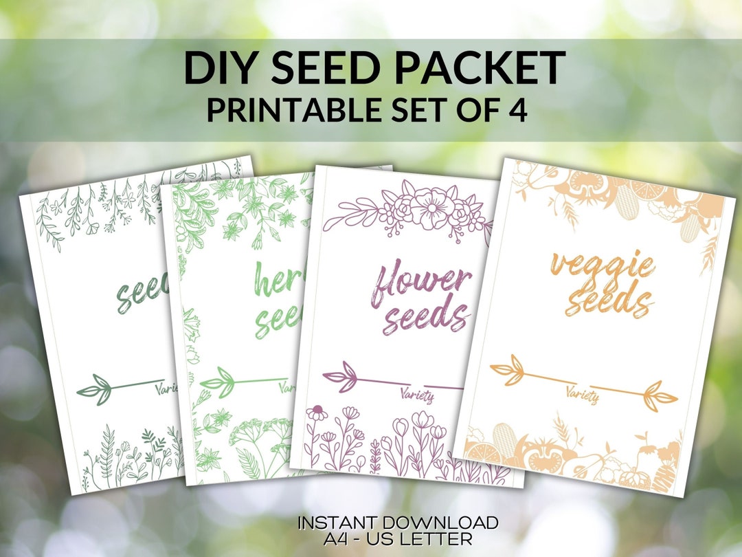 Printable Seed Envelopes DIY Seed Packets Seed Storage Seed Saving ...