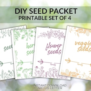 Printable Seed Envelopes DIY Seed Packets Seed Storage Seed Saving ...