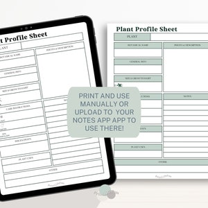 Plant Profile Printable: Houseplant Care Tracker (A5, A4, Letter Size ...