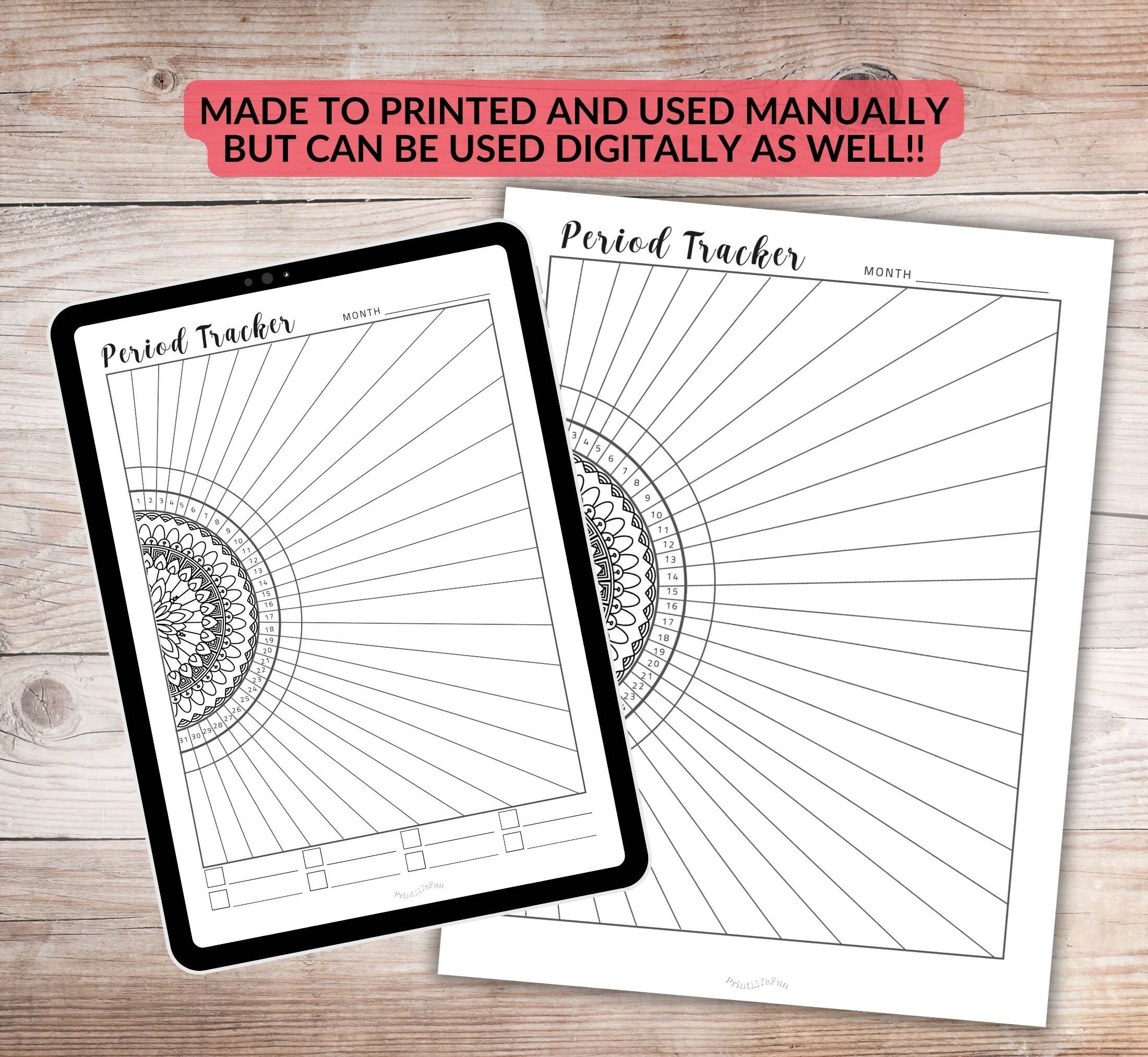 Circular Period Tracker Printable, Mood Chart (PDF) - Etsy