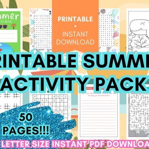 Printable Summer Activities, Kids Colouring for Summer, Summer Word ...