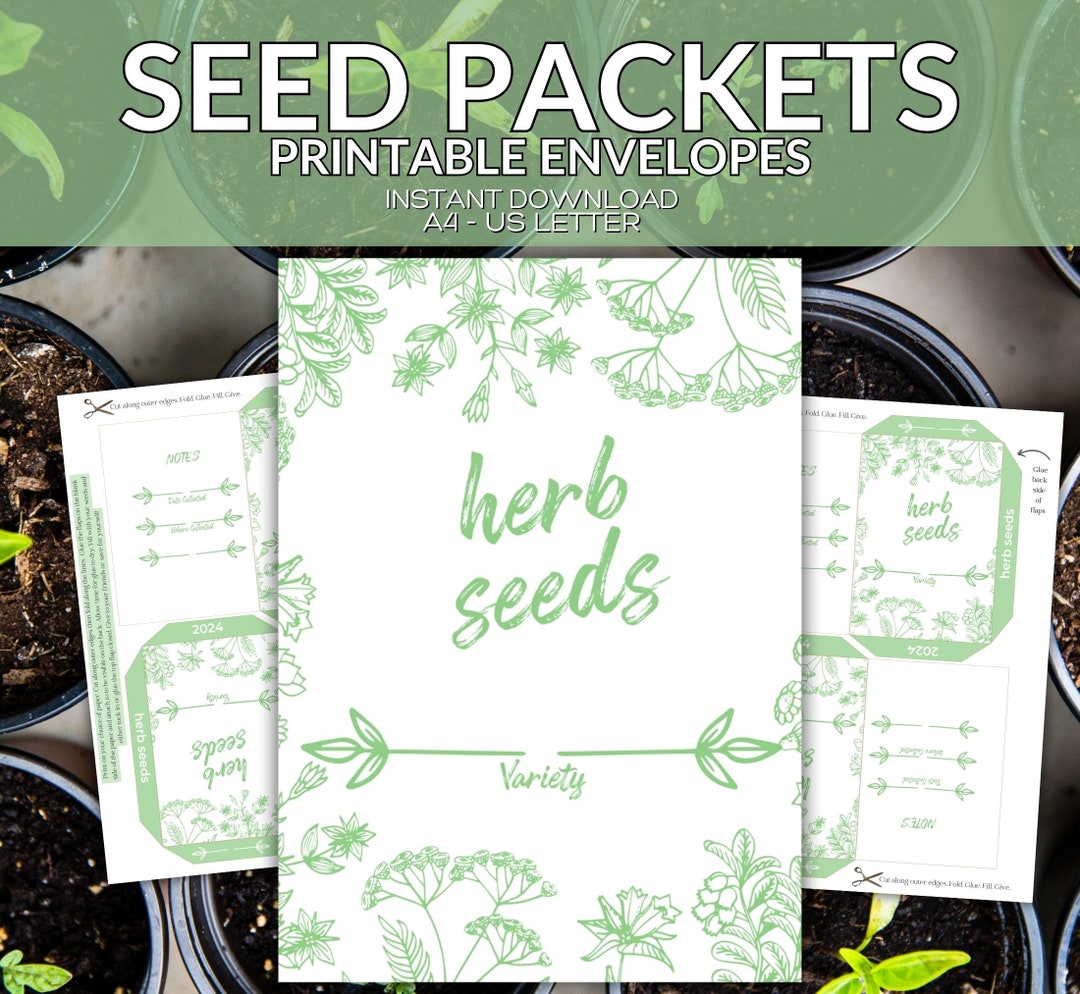Printable Herb Seed Envelopes: DIY Seed Packets (PDF Download) - Etsy