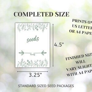 Printable Seed Envelopes DIY Seed Packets Seed Storage Seed Saving ...