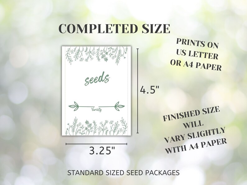 Printable Seed Envelopes DIY Seed Packets Seed Storage Seed Saving ...