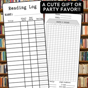 Reading Log Bookmarks With Reading Tracker - Printable PDF Download ...