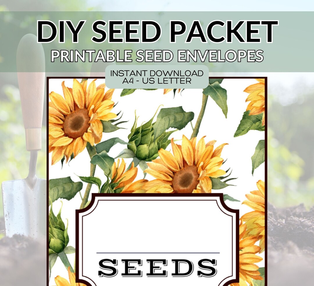 Printable Seed Packet PDF Instant Download in A4 and Letter Size - Seed ...