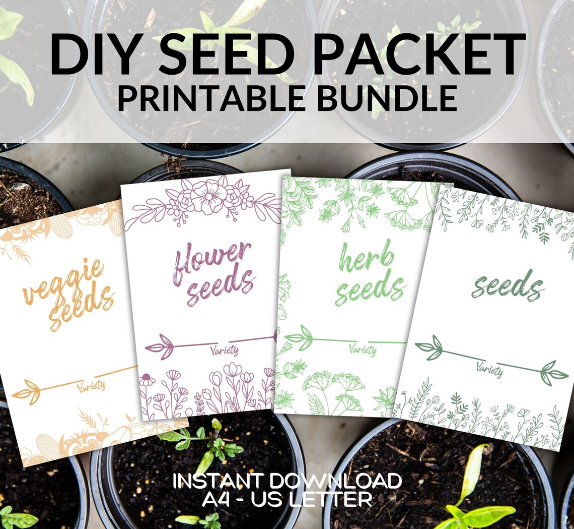 Printable Seed Envelopes DIY Seed Packets Seed Storage Seed Saving ...