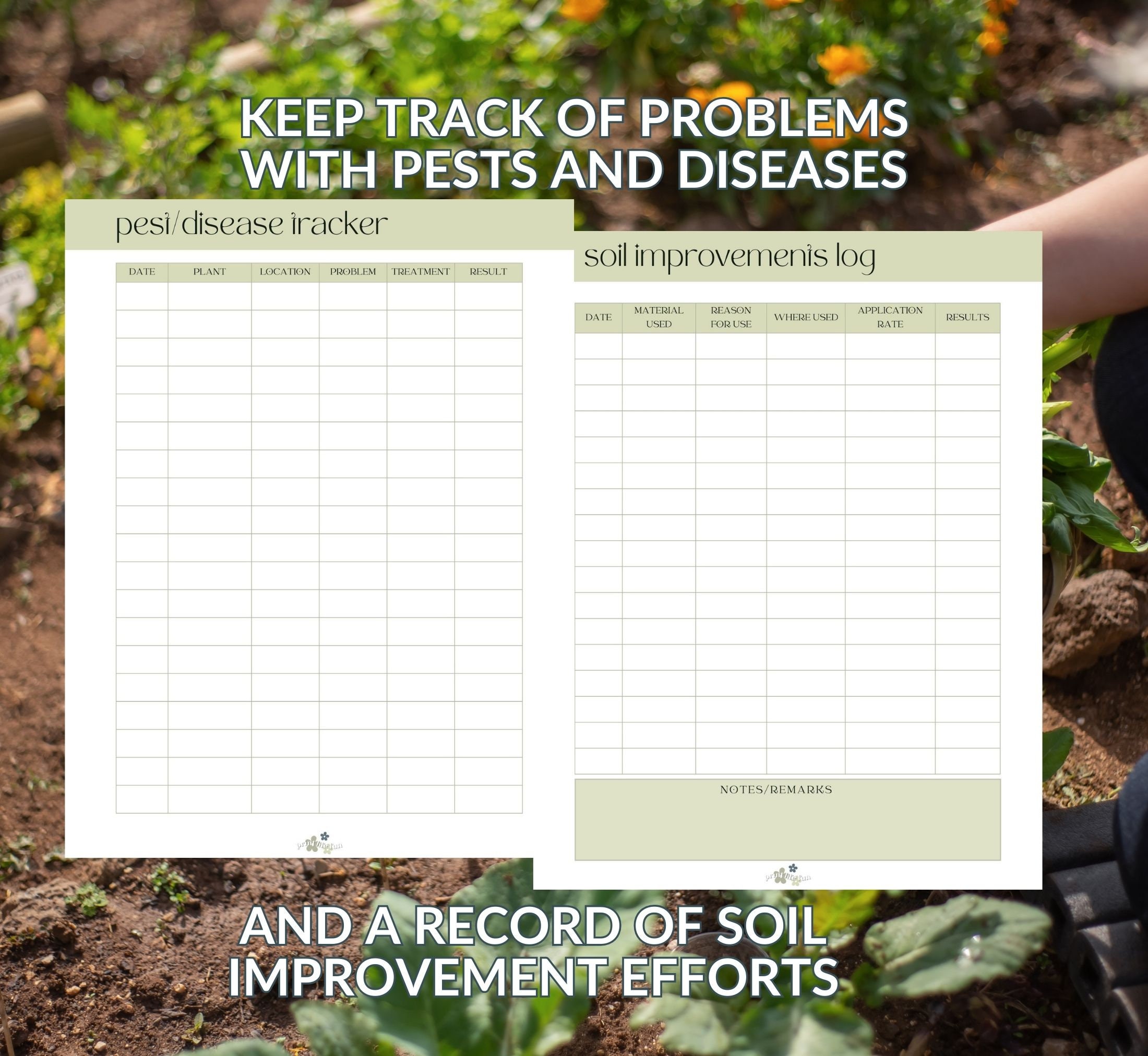 Printable Garden Planner 24 Pages Simple Efficient Garden Planner ...