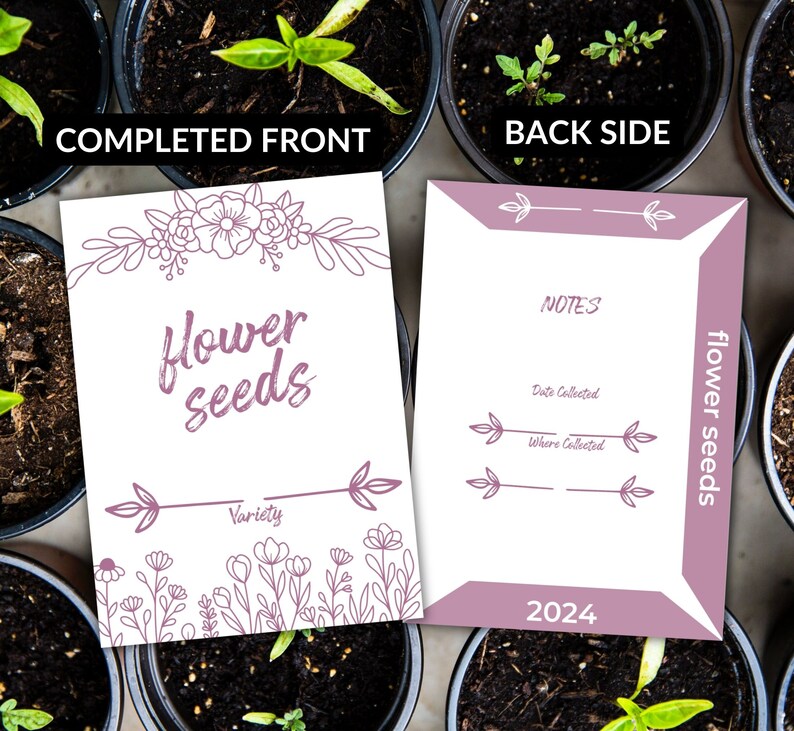 Printable Flower Seed Envelopes DIY Seed Packets Seed Storage Seed ...