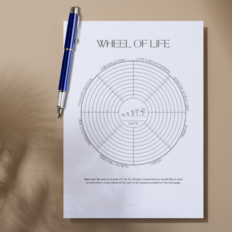 Wheel of Life Printable Life Balance Workbook PDF Instant Download ...