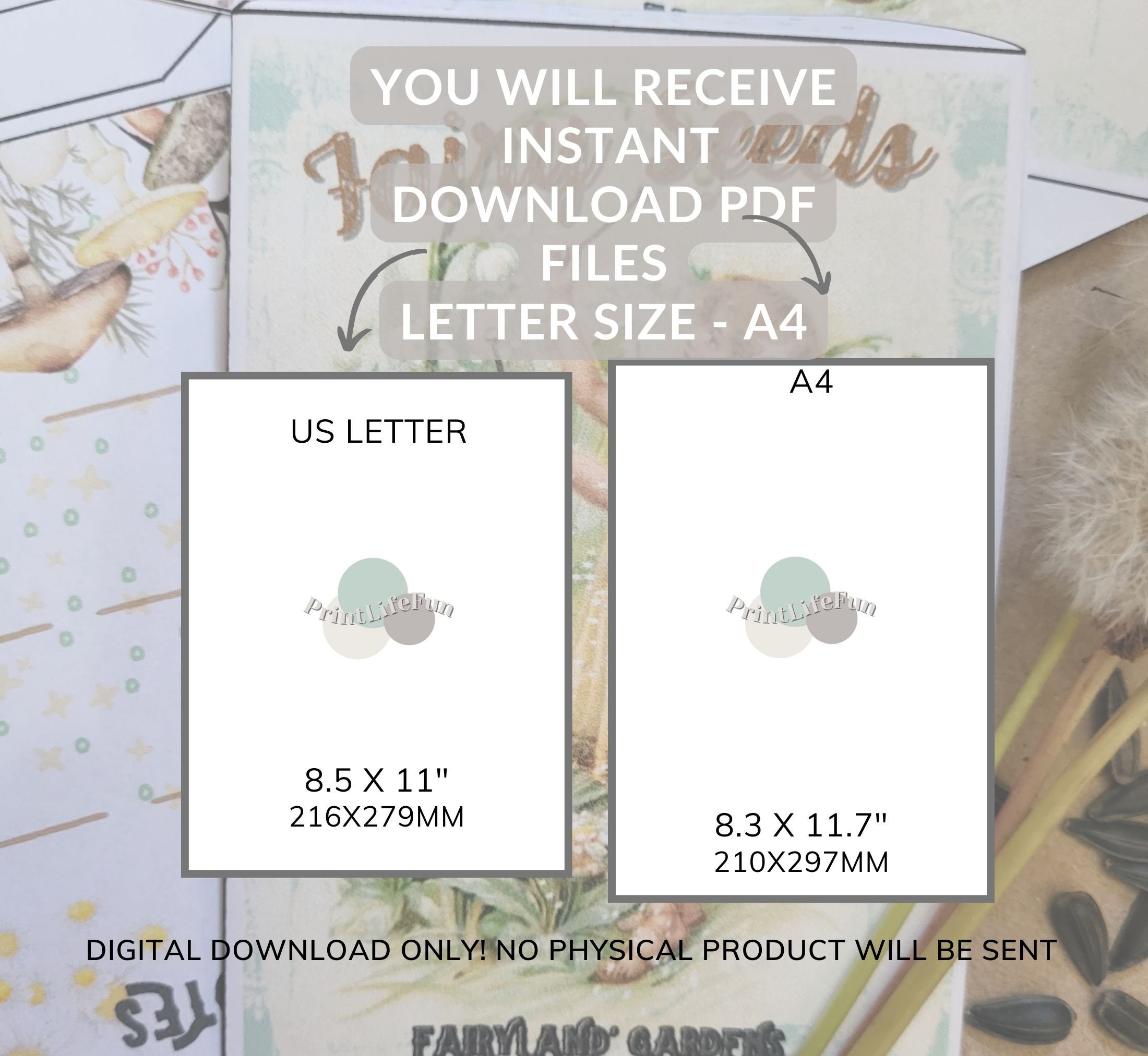 Fairy Seed Packet Printable PDF Instant Download, DIY Seed Saving ...