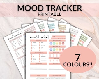 Daily Mental Health Tracker Printable Mood Tracker Self Care Journal ...