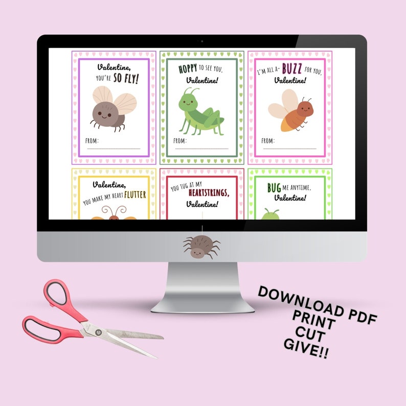 Printable Bug-themed Valentine Cards for Kids - Insect Jokes Valentine ...