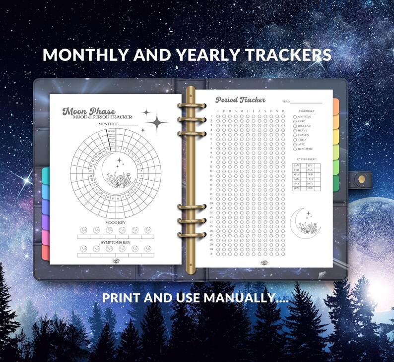 Moon Phase Period Tracker Printable Circular Mood Chart PDF Download Moon Phase Period Tracker Printable Circular Mood Chart PDF Download